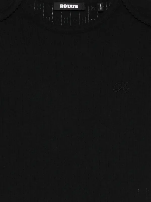 ROTATE BY BIRGER CHRISTENSEN Fitted T-shirt With Lace And Logo Detail