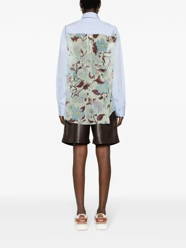 Stella McCartney Oversized Poplin Shirt With Chiffon Insert