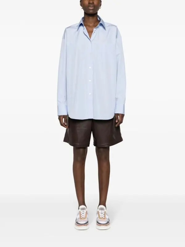 Stella McCartney Oversized Poplin Shirt With Chiffon Insert
