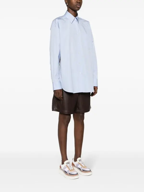 Stella McCartney Oversized Poplin Shirt With Chiffon Insert