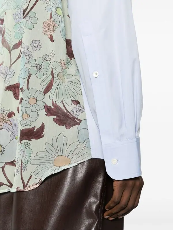 Stella McCartney Oversized Poplin Shirt With Chiffon Insert