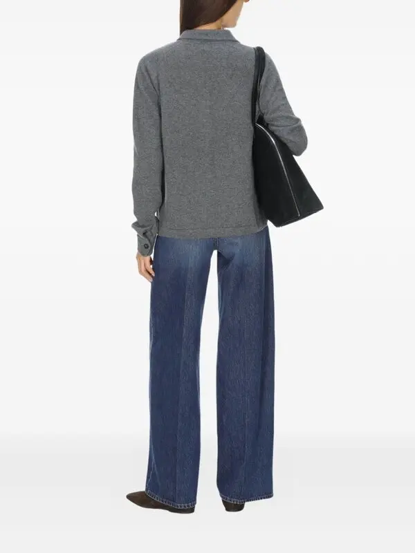 TOTEME Cashmere Raglan Sleeve Cardigan - Gray