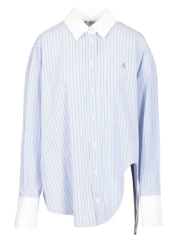 Attico Striped Cotton Shirt - Blue