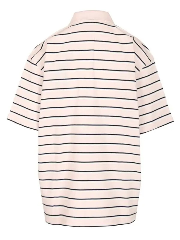 ROTATE BY BIRGER CHRISTENSEN Striped Organic Cotton Jersey Polo Shirt