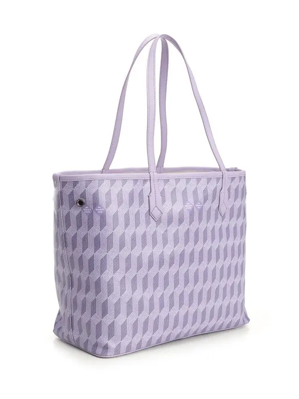 AU DEPART Tote Bag N. 47 Monogrammed Canvas And Calfskin