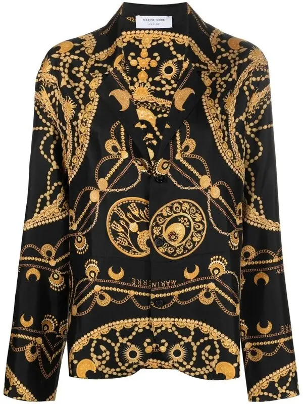 MARINE SERRE Printed Silk Shirt