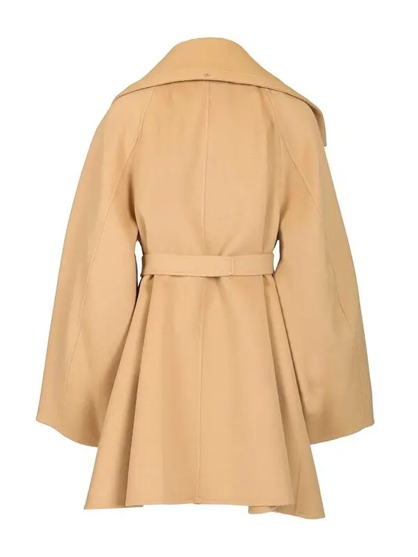 Sportmax Pure Wool Belted Coat With Notched Lapel