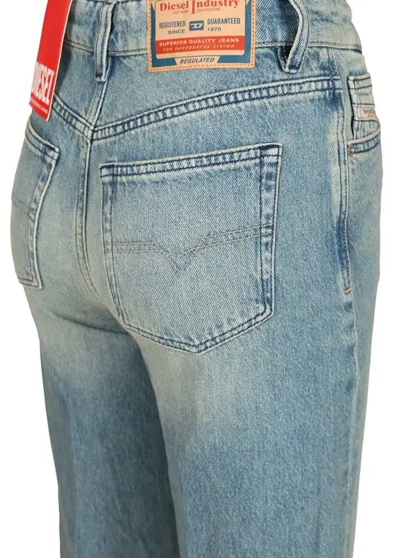 DIESEL® Regular Fit High Waist Straight Leg Jeans