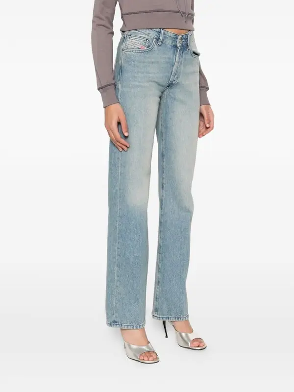 DIESEL® Regular Fit High Waist Straight Leg Jeans
