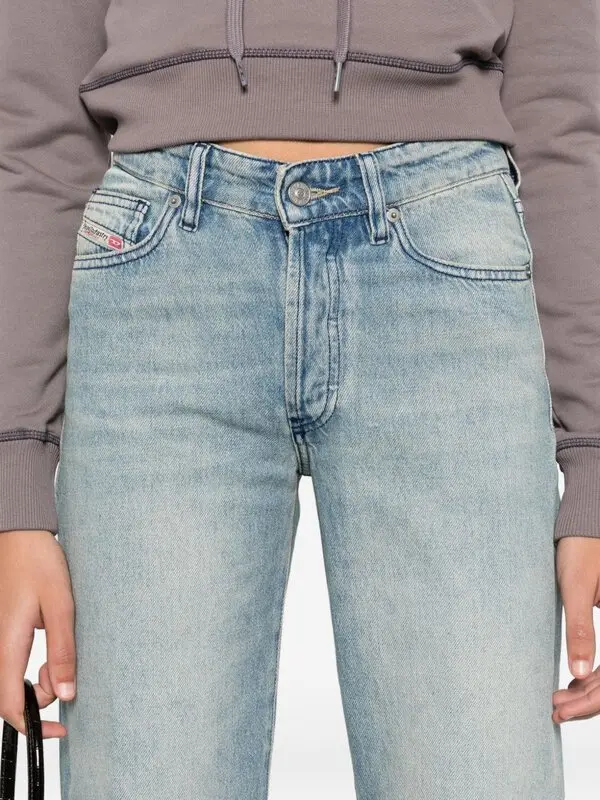 DIESEL® Regular Fit High Waist Straight Leg Jeans