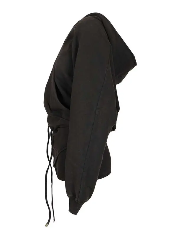 Attico Jersey Sweatshirt Dress - Black