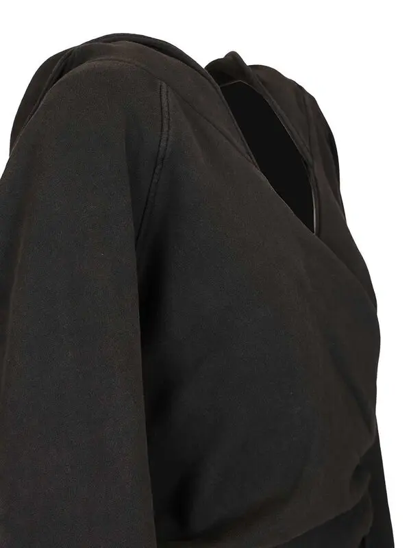 Attico Jersey Sweatshirt Dress - Black