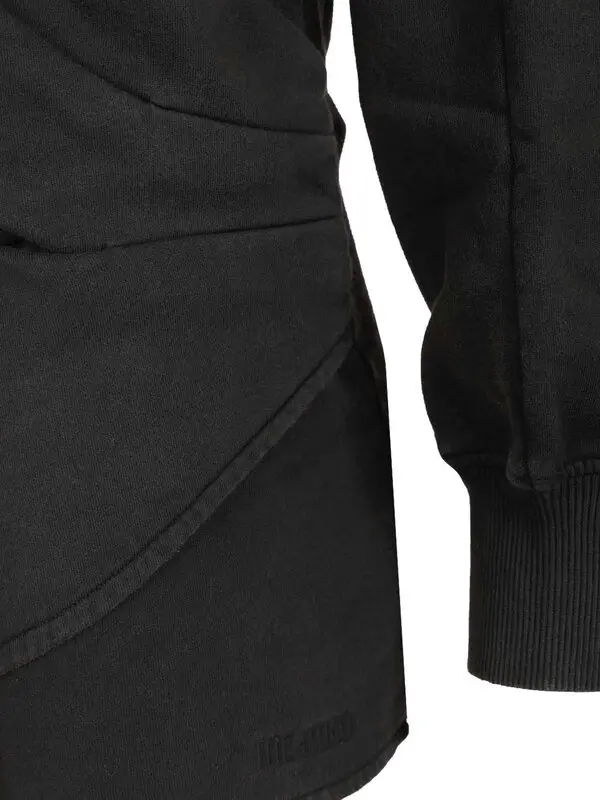 Attico Jersey Sweatshirt Dress - Black