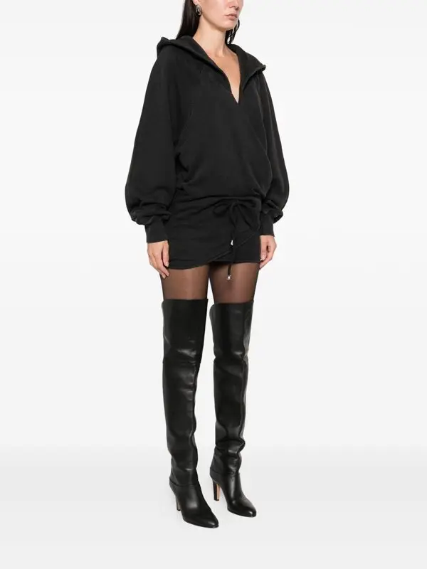 Attico Jersey Sweatshirt Dress - Black