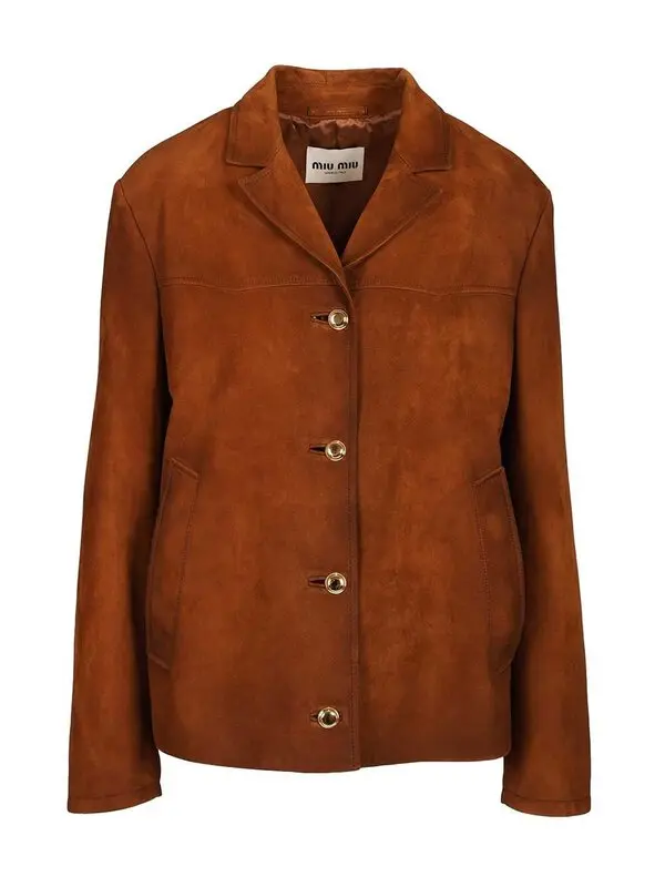 Miu Miu Suede Jacket - Brown