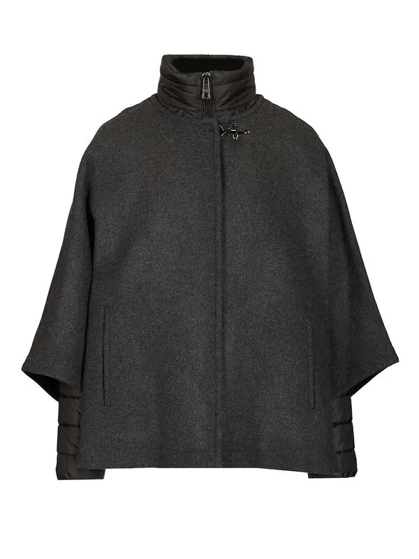 FAY Double Cap With Quilted Details - Gray