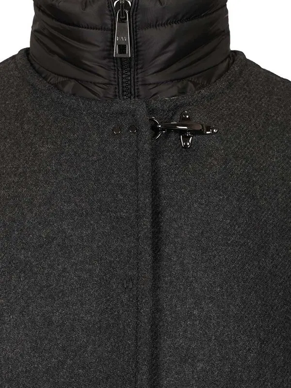 FAY Double Cap With Quilted Details - Gray