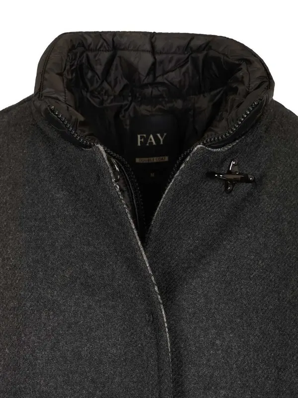 FAY Double Cap With Quilted Details - Gray