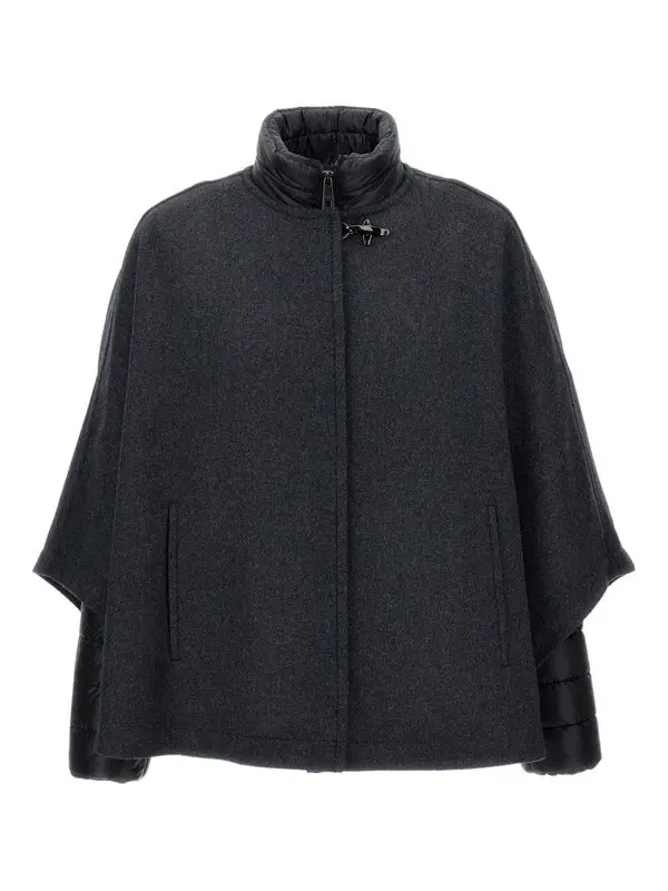 FAY Double Cap With Quilted Details - Gray