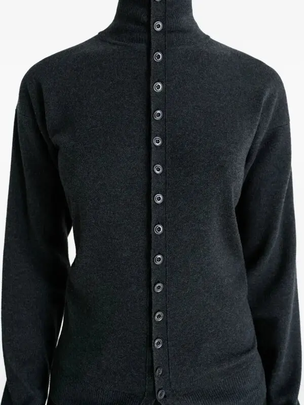 LEMAIRE Ribbed Trim Turtleneck Cardigan