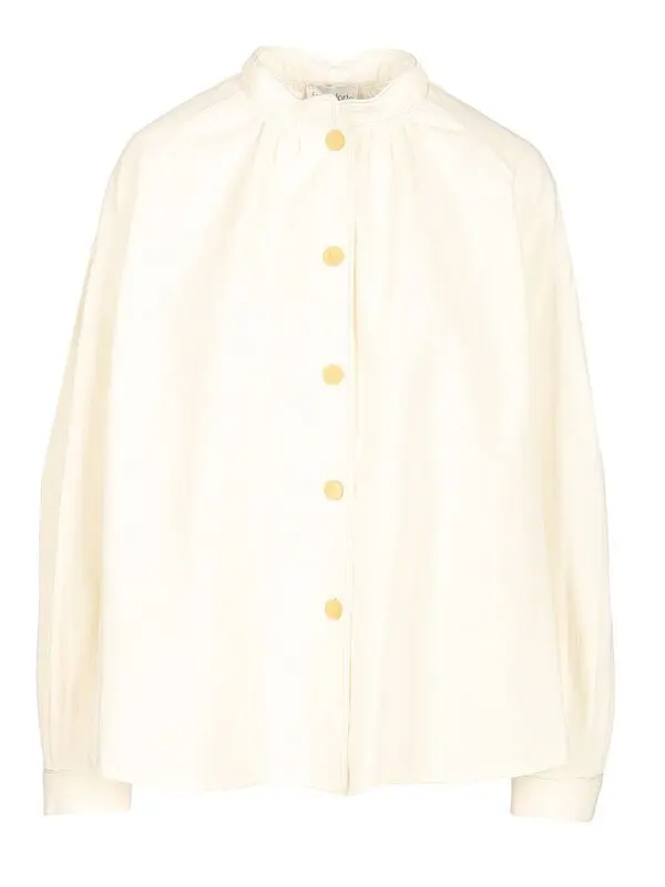 FORTE_FORTE Cotton Shirt With Puff Sleeves - White