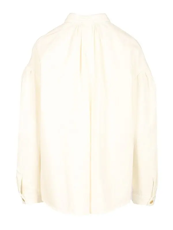 FORTE_FORTE Cotton Shirt With Puff Sleeves - White
