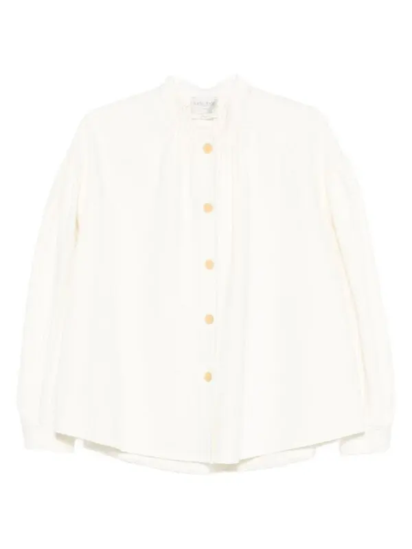 FORTE_FORTE Cotton Shirt With Puff Sleeves - White