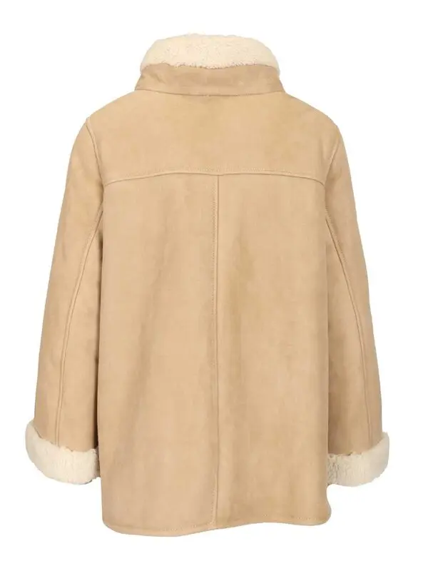FAY Sheepskin Cape With Hook Detail