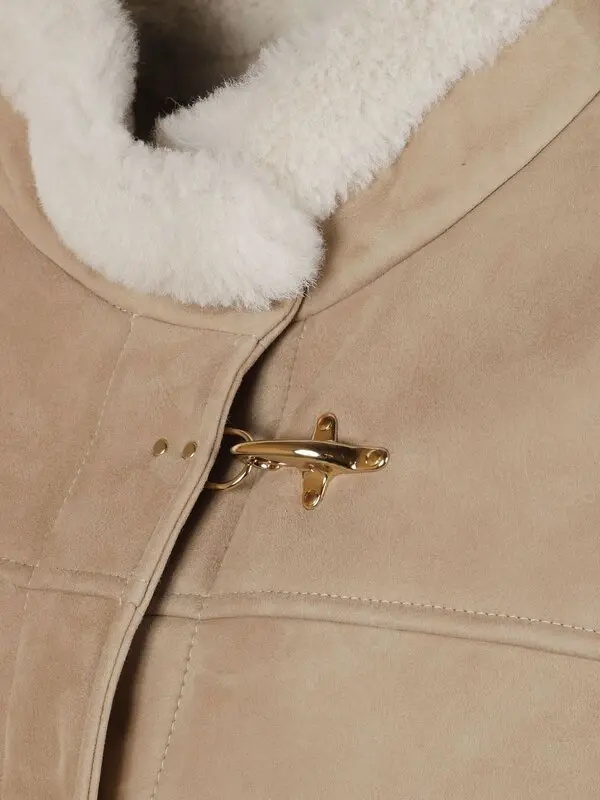 FAY Sheepskin Cape With Hook Detail