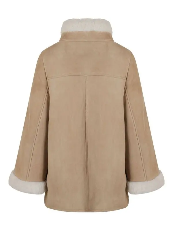 FAY Sheepskin Cape With Hook Detail