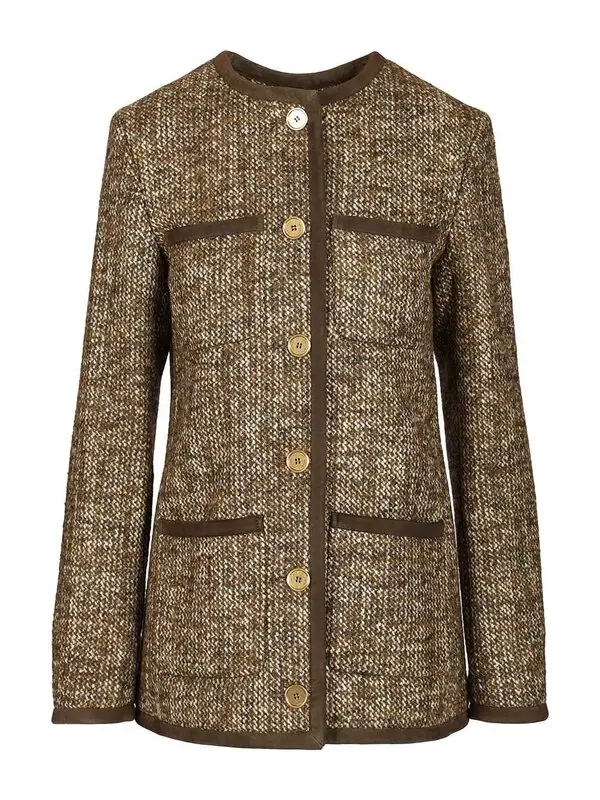 GOLDEN GOOSE Long Boxy Tweed Blazer