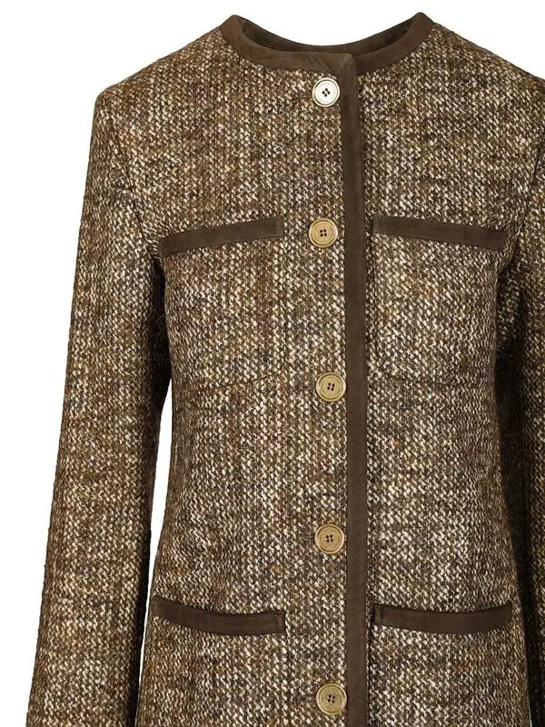 GOLDEN GOOSE Long Boxy Tweed Blazer