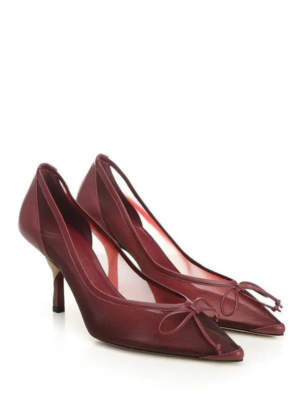 Jacquemus Décolleté Tourni Pointed Toe Bow Detail Mesh Pumps - Multicolor