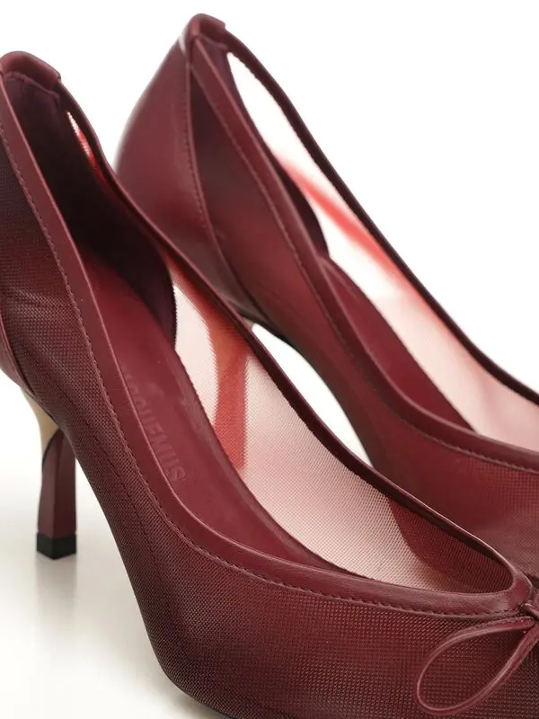 Jacquemus Décolleté Tourni Pointed Toe Bow Detail Mesh Pumps - Multicolor