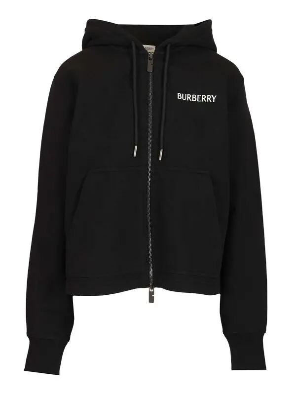 Burberry Cotton Hoodie With Drawstring And Logo Print