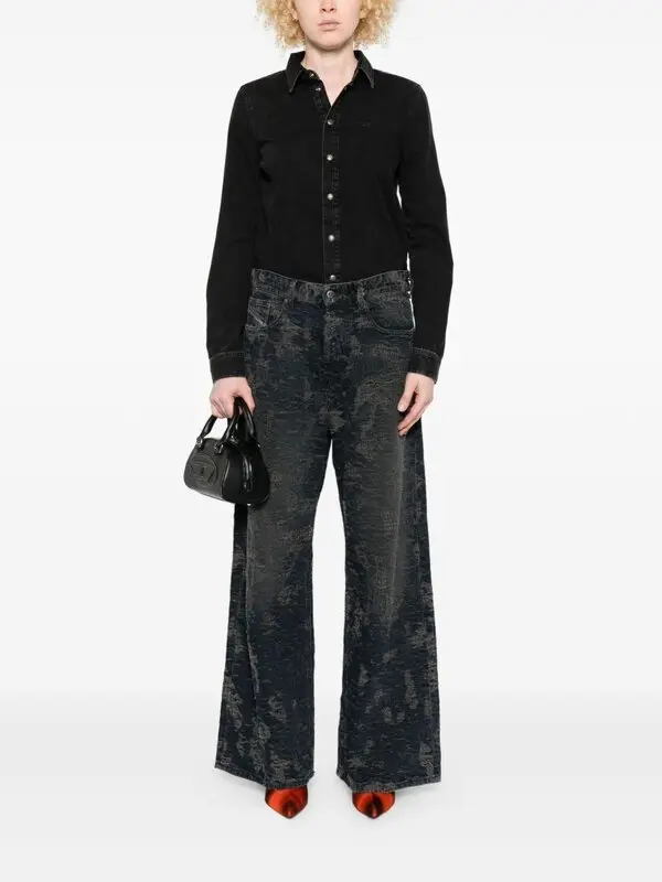 DIESEL® Denim Shirt With Embroidered Logo