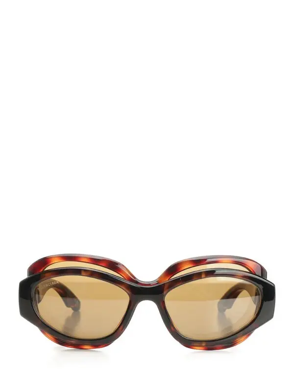 Balenciaga Superbusy Round Sunglasses - Brown