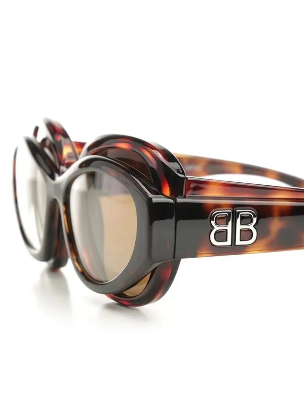 Balenciaga Superbusy Round Sunglasses - Brown