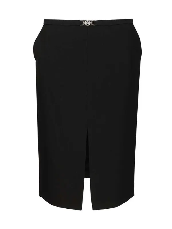 Versace Midi Skirt In Double Wool Crêpe