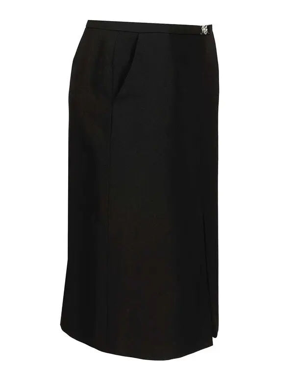 Versace Midi Skirt In Double Wool Crêpe
