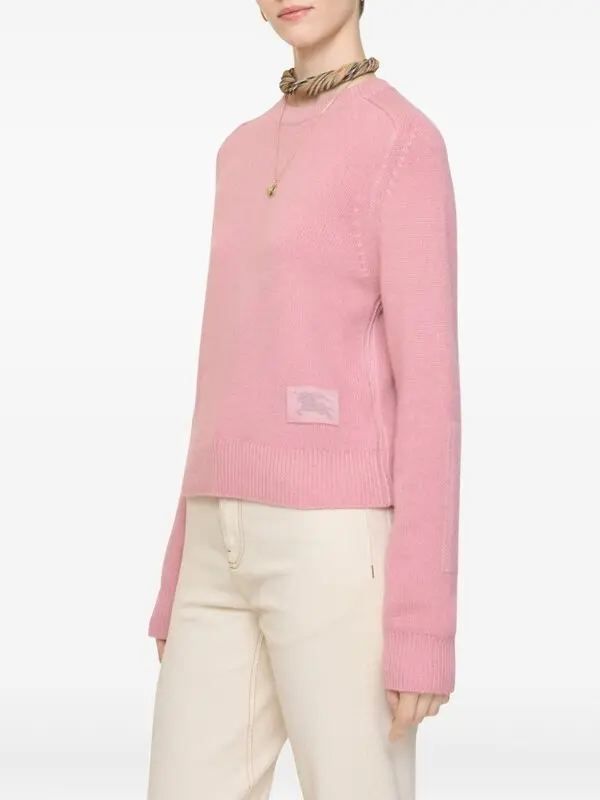 Burberry Cashmere Crew Neck Sweater With Equestrian Knight Design