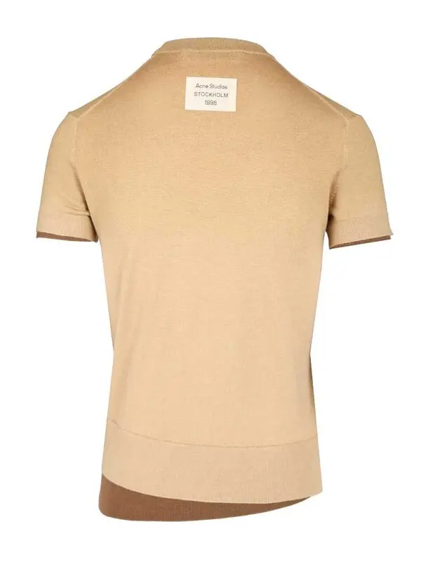 Acne Studios Short Sleeve Double Layer Cashmere And Silk Blend Sweater
