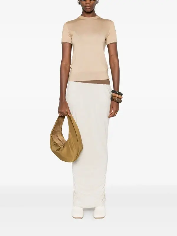 Acne Studios Short Sleeve Double Layer Cashmere And Silk Blend Sweater