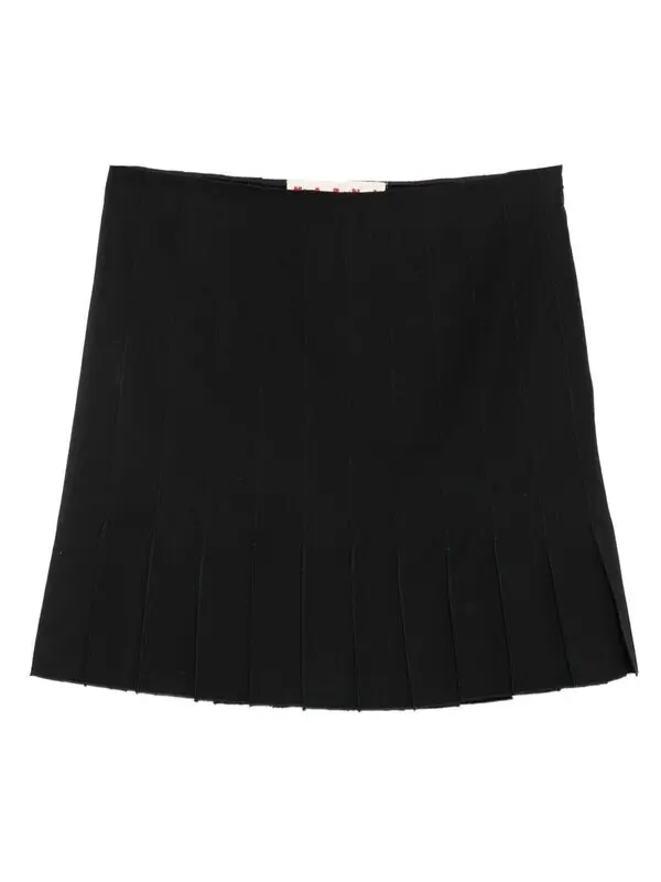 Marni Pleated Wool Mini Skirt