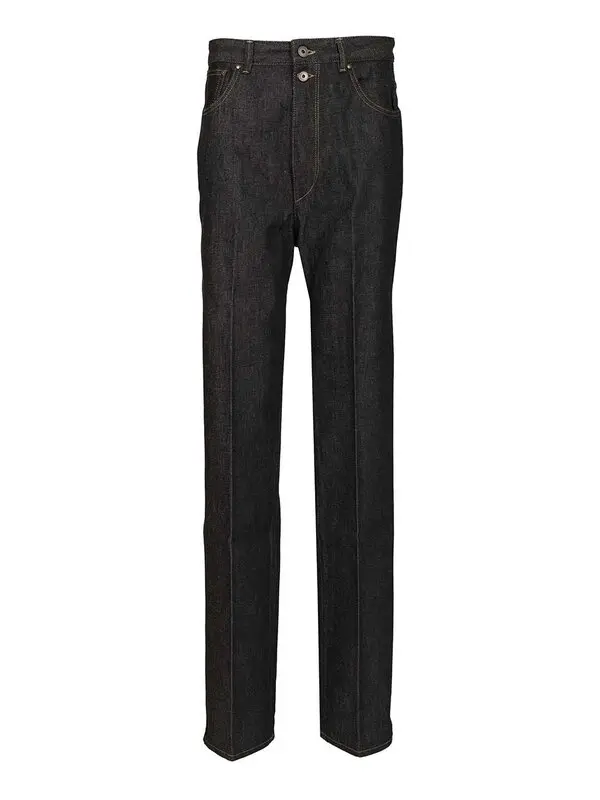 LEMAIRE Straight Leg Pleated Denim Trousers