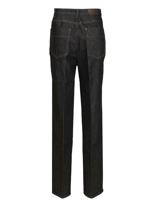 LEMAIRE Straight Leg Pleated Denim Trousers