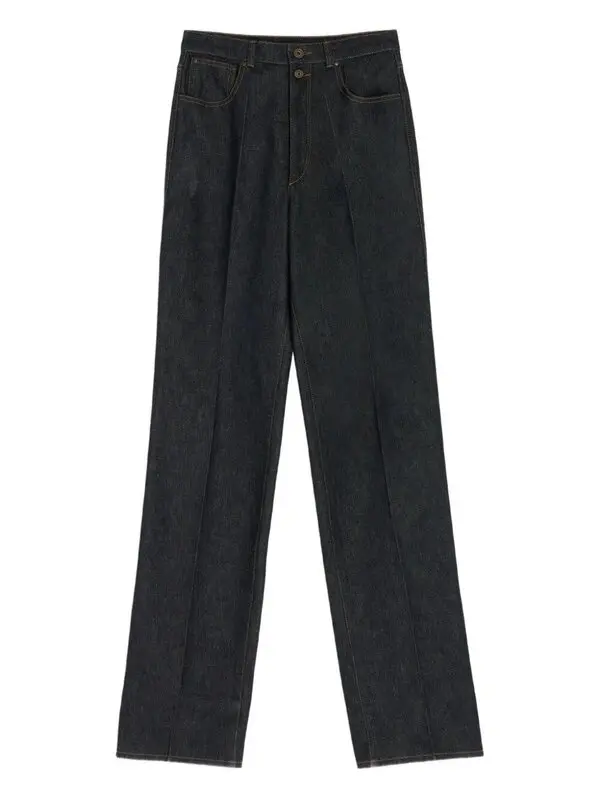 LEMAIRE Straight Leg Pleated Denim Trousers