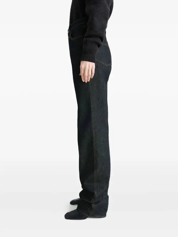 LEMAIRE Straight Leg Pleated Denim Trousers