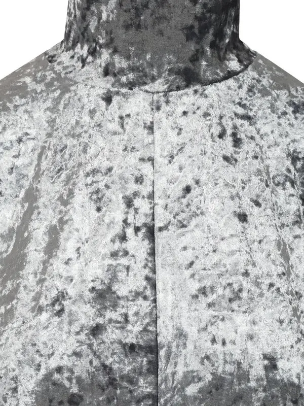 FORTE_FORTE Iridescent Stretch Velvet Turtleneck - Gray