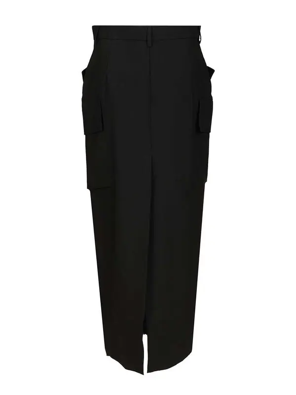 Rick Owens Firebanks Wool Midi Skirt